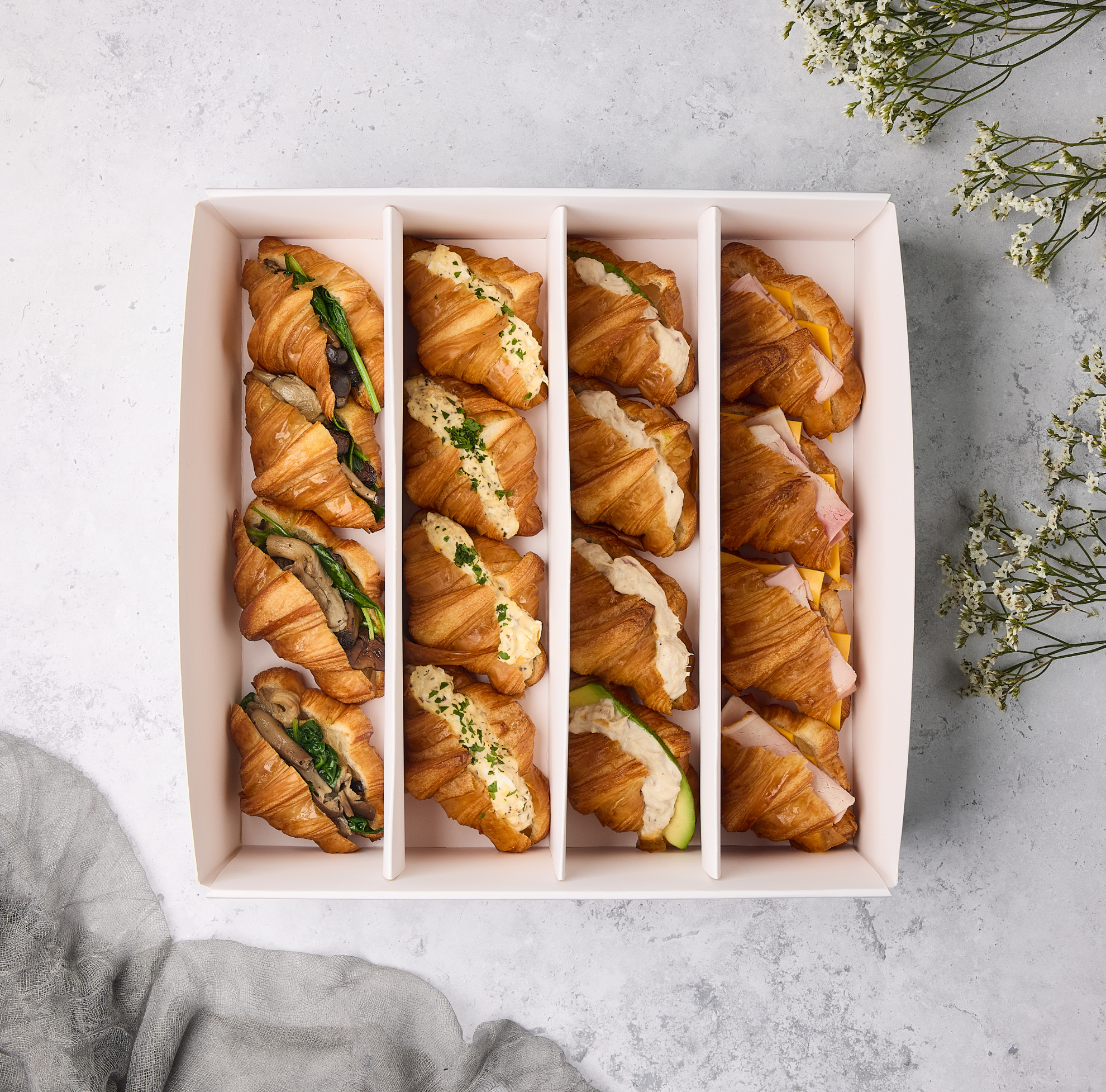 Signature Croissant Sandwich Box (16 pcs) – Little Farms