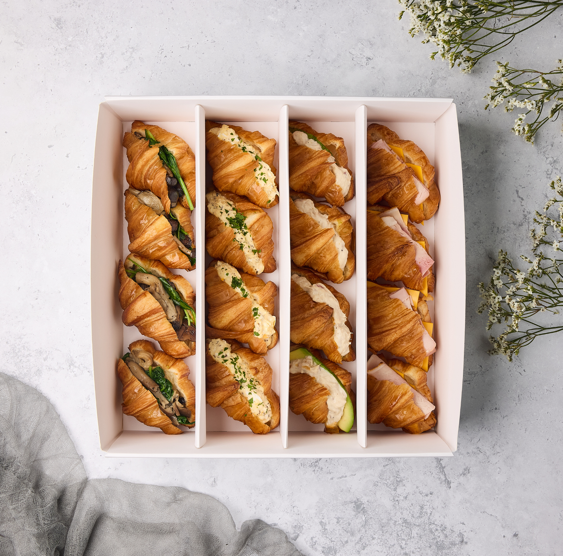 Signature Croissant Sandwich Box (16 pcs) – Little Farms